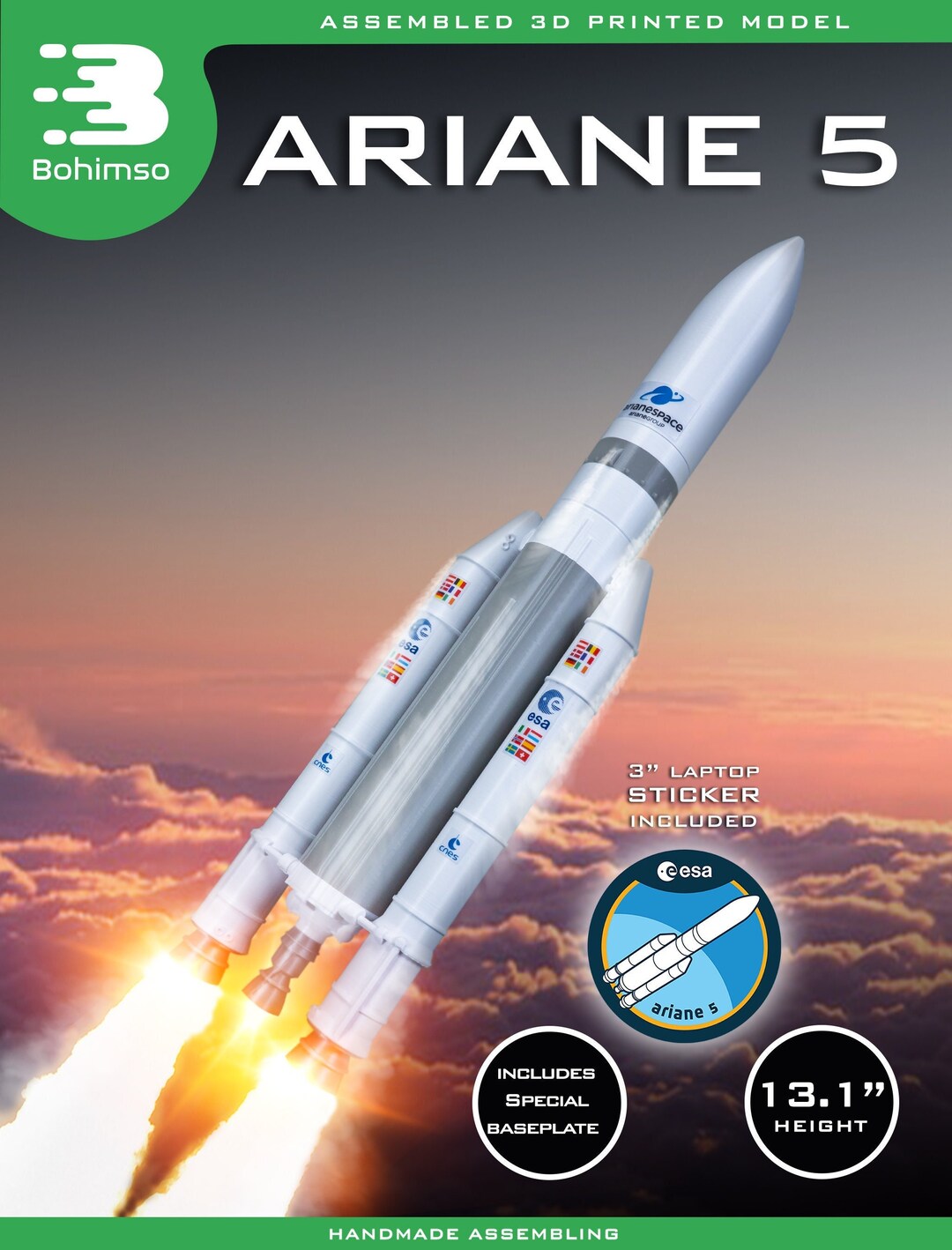 Ariane 5 Esa Heavy Lift Space Rocket | Plastic Model | Esa | Spacecraft ...