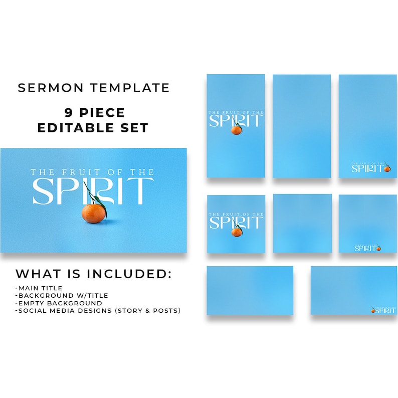 Editable Sermon Graphic Template - Fruit of the Spirit Series - Etsy
