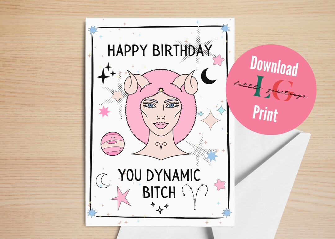 Printable Zodiac Birthday Card Set, Conquer the Cosmos Birthday Cards ...
