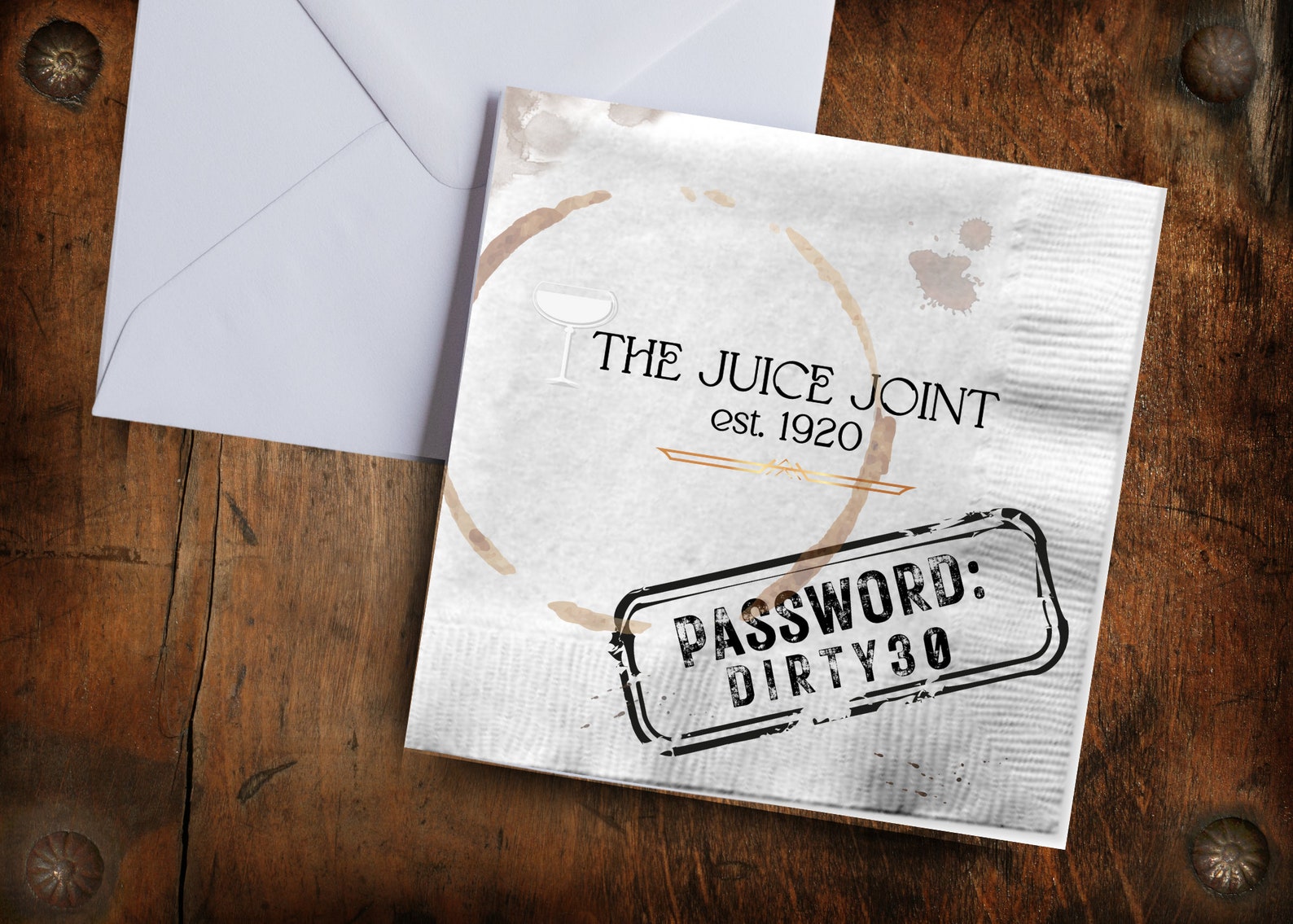 Printable 1920s Invitation Cocktail Napkin Design, Speakeasy Invite ...