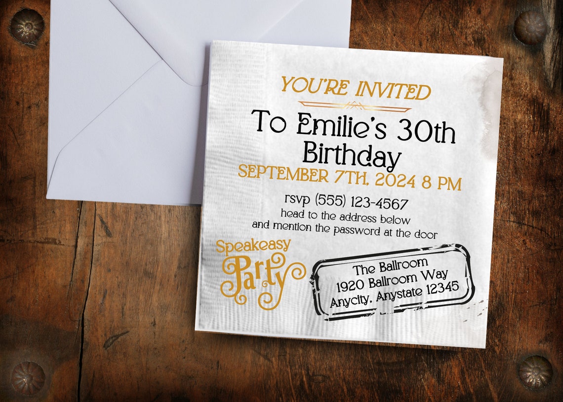 Vintage 1920s Speakeasy Cocktail Party Invitation, Speakeasy Cocktail ...