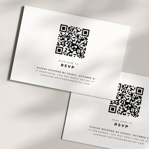 Editable Qr-code RSVP Card Template Minimalist Response Enclosure DIY ...