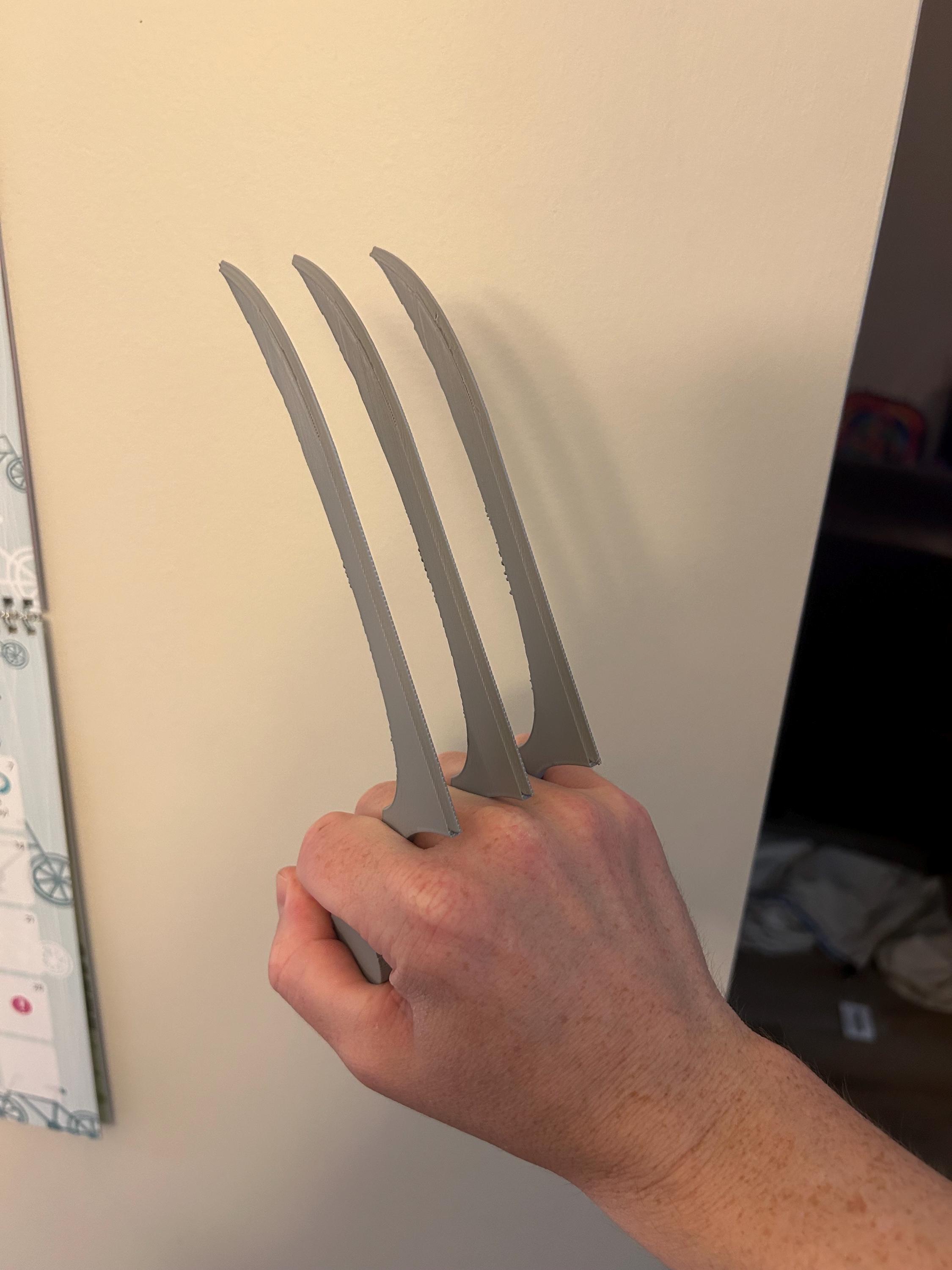 Pair of Wolverine Claws 3D Printed Plastic for Adults and Children ...
