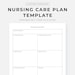Nursing Care Plan Template Printable PDF, Digital Clinical Sheet for ...