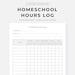 Homeschool Hours Log Printable PDF, Daily Lesson & Time Log, Homeschool ...