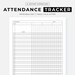 Attendance Tracker Printable PDF, Attendance Tracking Chart for ...