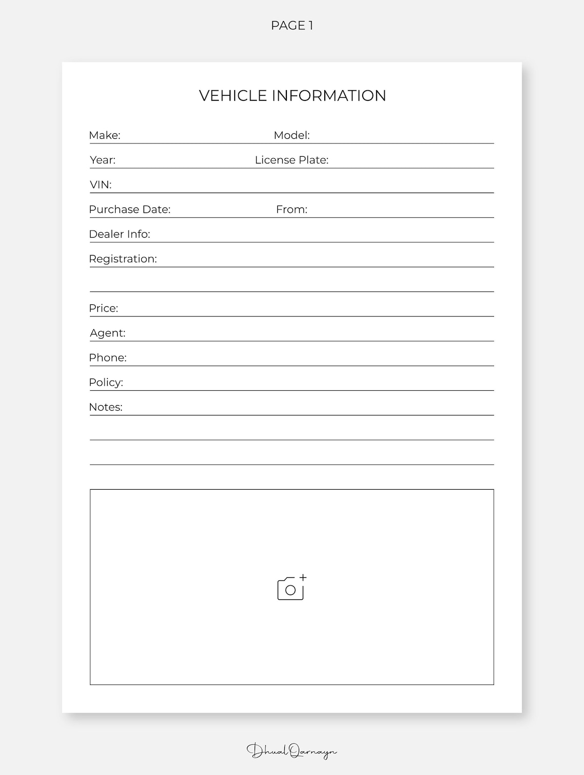 Vehicle Maintenance Log, Car Service Tracker, Auto Repair Record ...