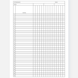 Attendance Tracker Printable PDF, Attendance Tracking Chart for ...