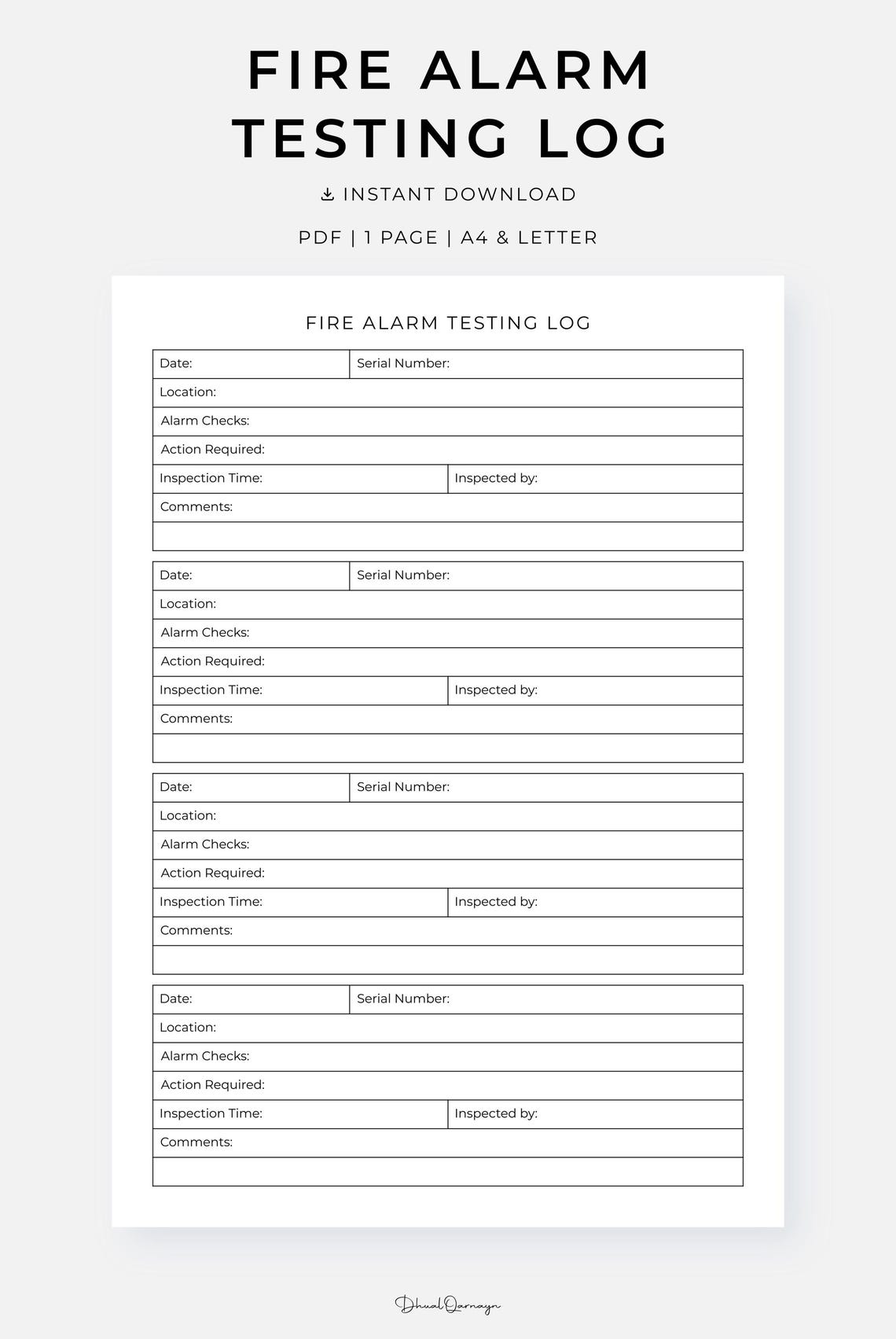 Fire Alarm Testing Log, Fire Inspection and Testing for Landlords ...