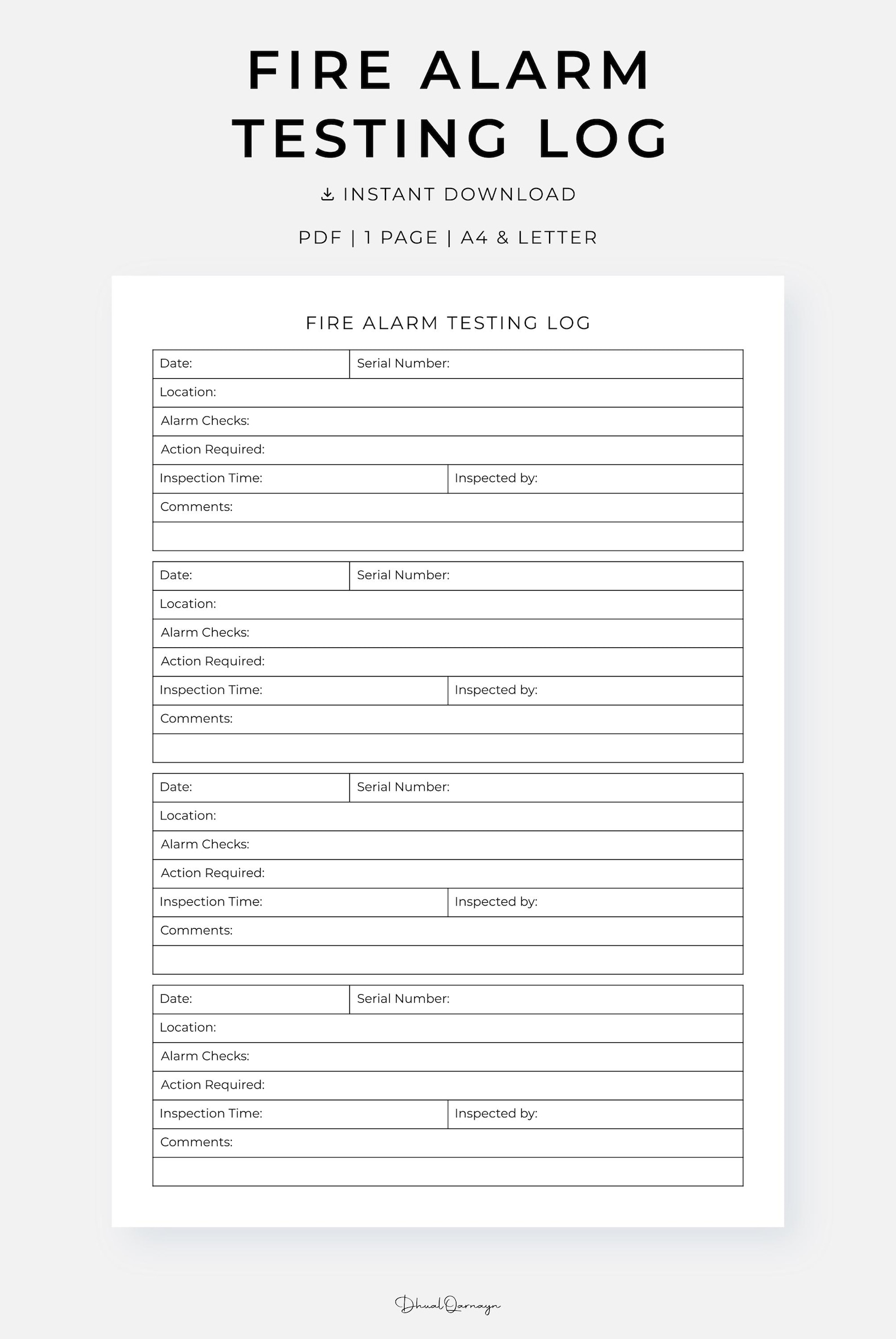 Fire Alarm Testing Log, Fire Inspection and Testing for Landlords ...
