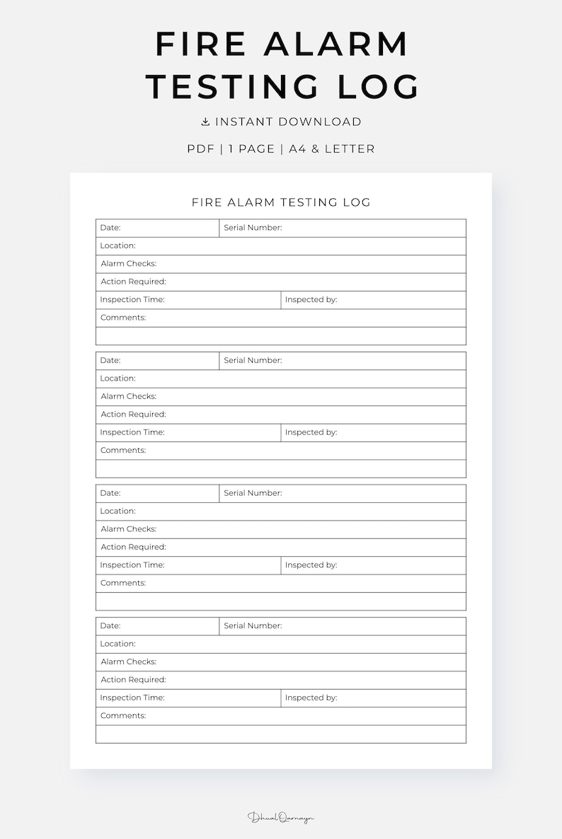 Fire Alarm Testing Log, Fire Inspection and Testing for Landlords ...