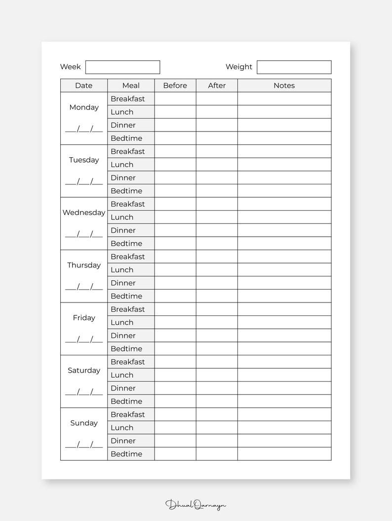 Blood Sugar Log Printable Template, Daily Diabetic Glucose Tracker, 4 ...