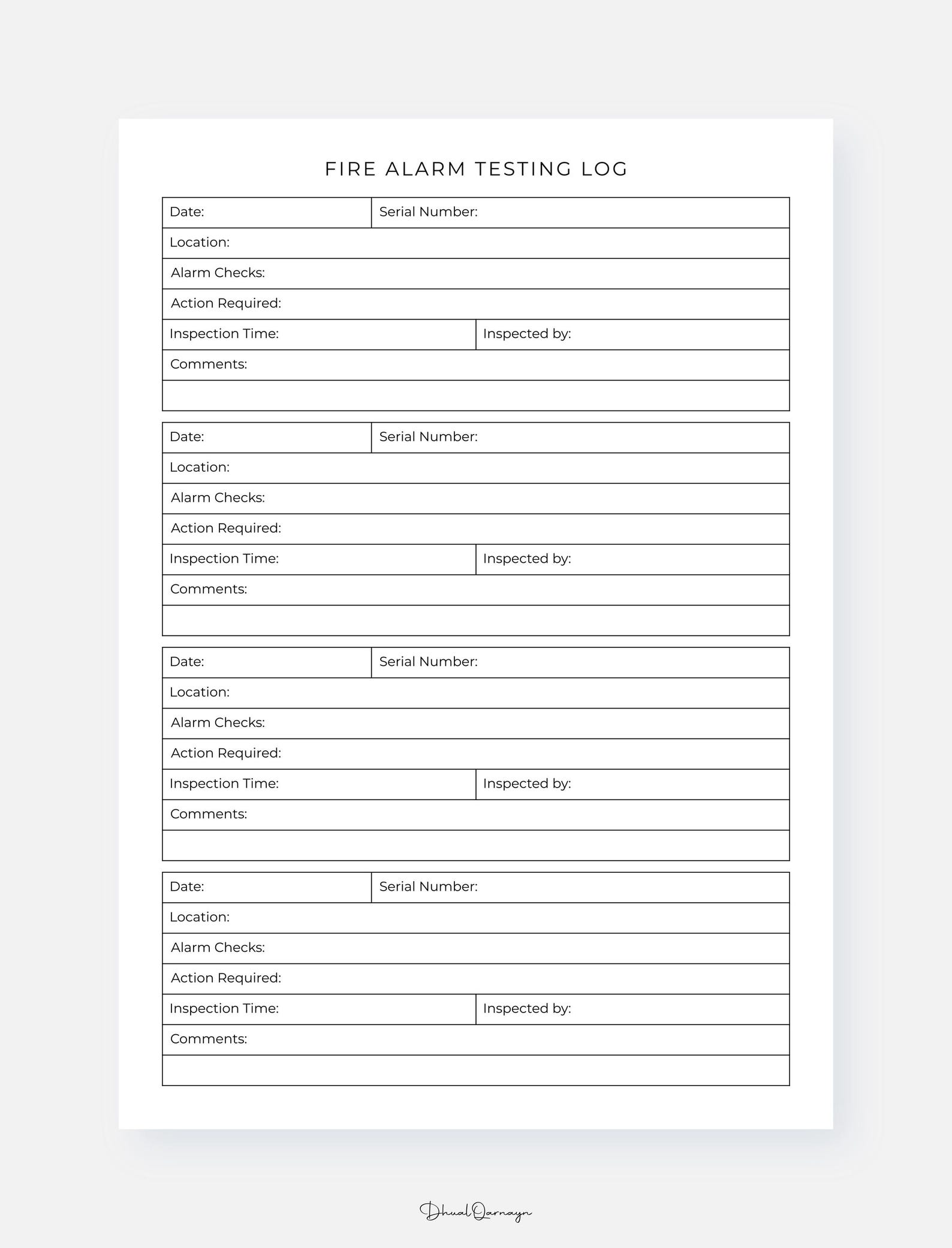 Fire Alarm Testing Log, Fire Inspection and Testing for Landlords ...