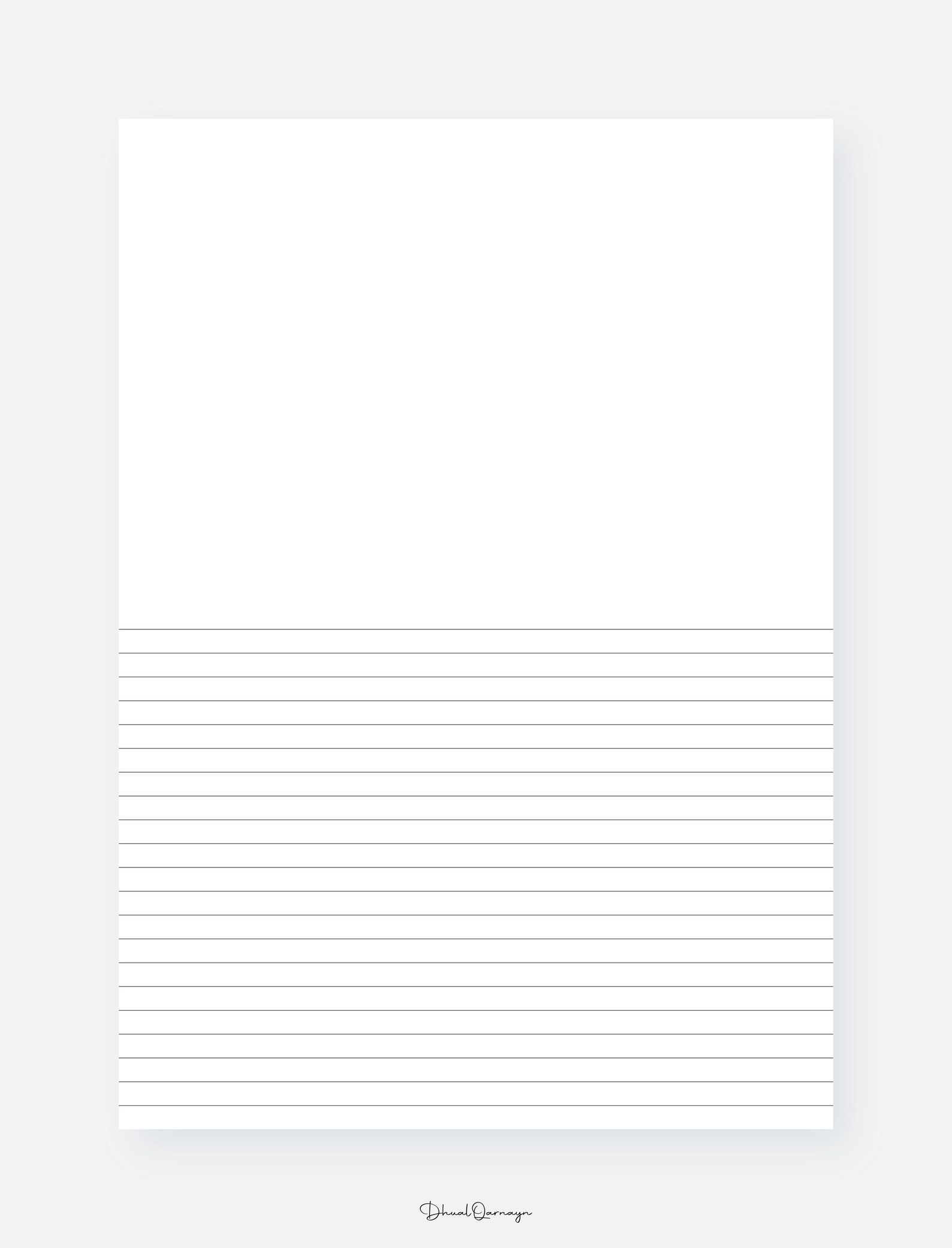 Half Blank Lined Paper, Ruled Writing Sheet for Notes and School, A4 ...