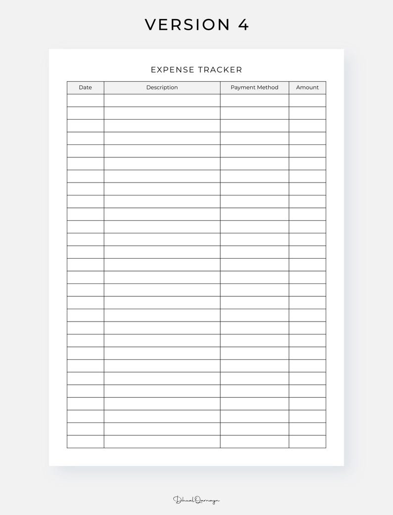 Expense Tracker, Printable Daily Spending Tracker, A4/letter, PDF ...