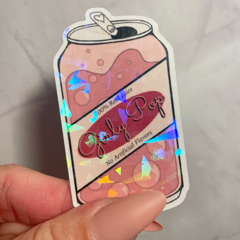 Girly Pop Soda Can Sticker Waterproof Holographic Girly Sticker ...