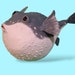 Pufferfish Paper MACHE Clay Handmade Sculpture - Etsy