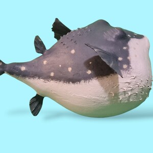 Pufferfish Paper MACHE Clay Handmade Sculpture - Etsy