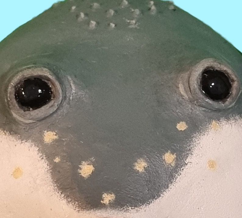 Pufferfish Paper MACHE Clay Handmade Sculpture - Etsy