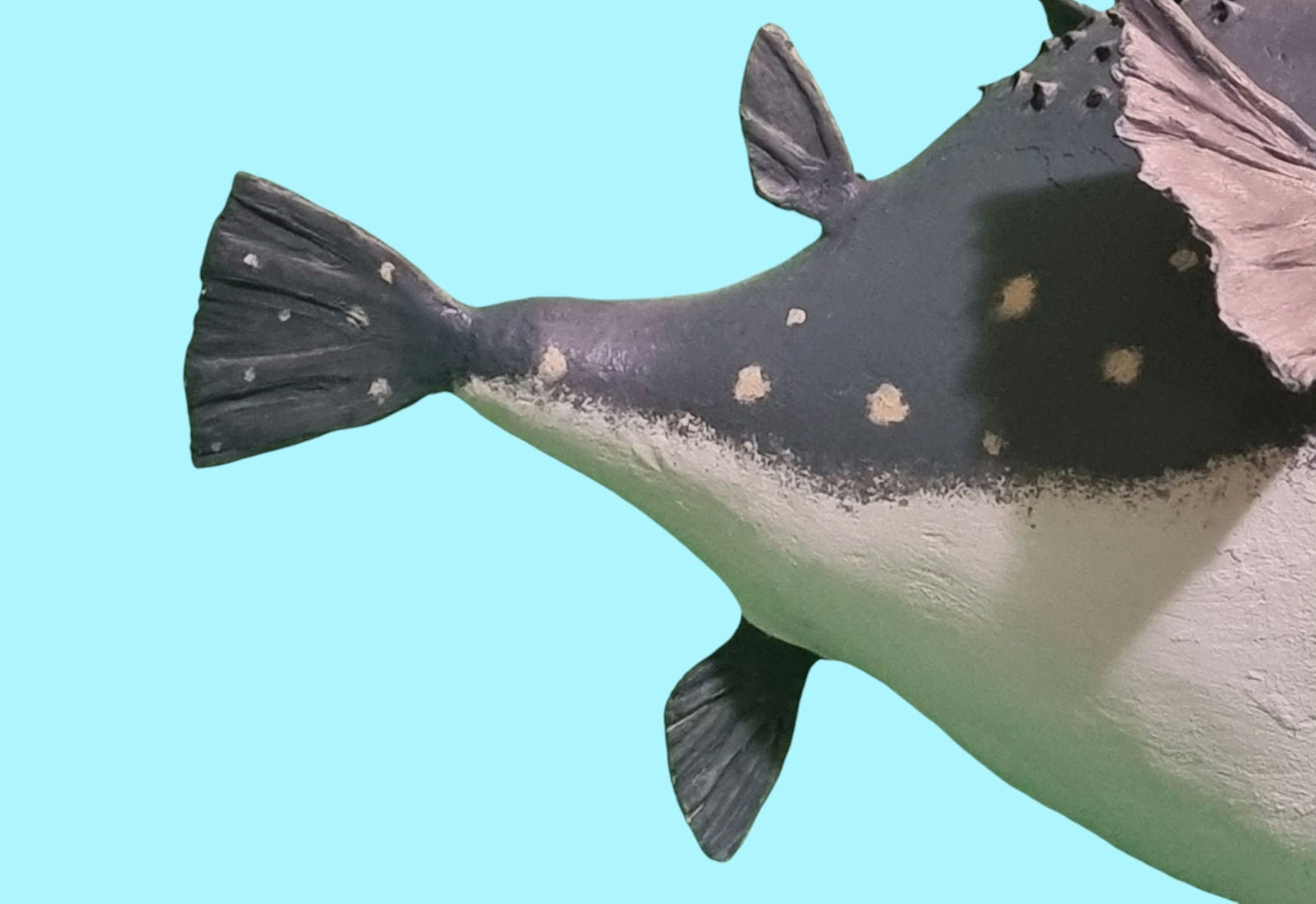 Pufferfish Paper MACHE Clay Handmade Sculpture - Etsy