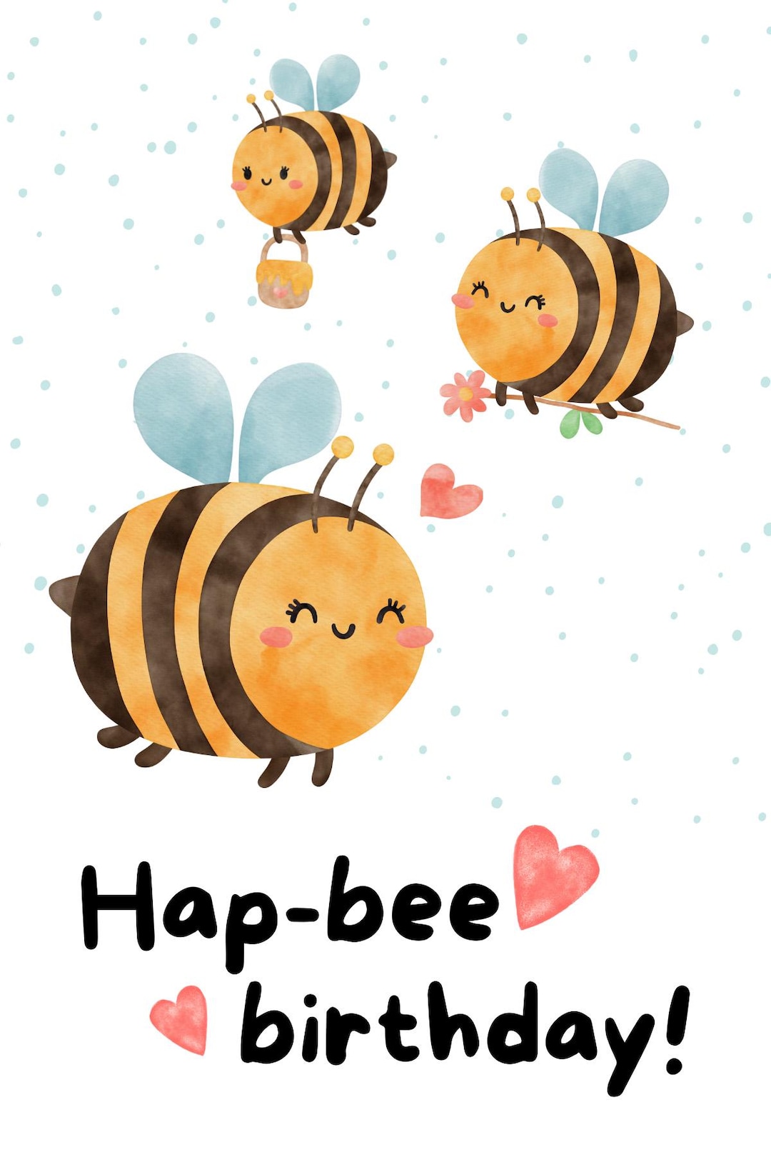 Children's Happy Birthday Cards | Hap-bee Birthday - Etsy