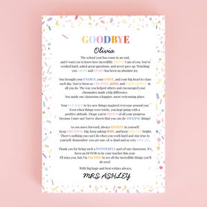 End of School Year Letter for Students – Editable Canva - Last Day of ...