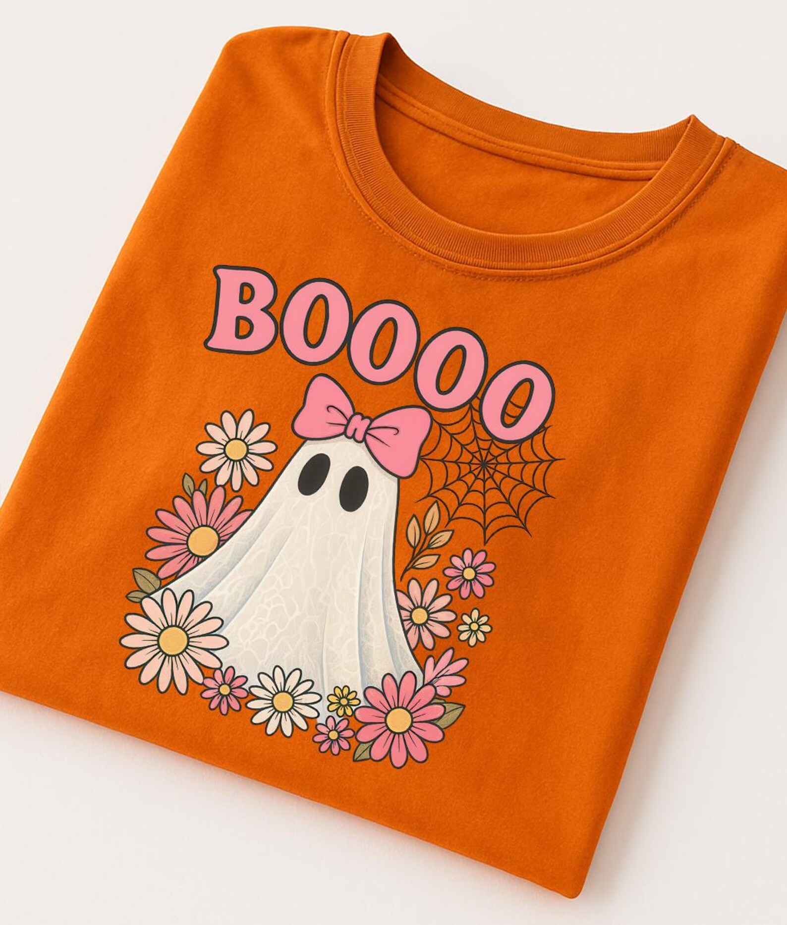 BOOOO Cute Ghost PNG, Girly Fall Png, Cute Ghot Png, Floral Fall Png ...