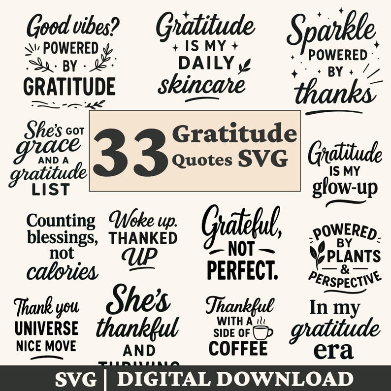 Gratitude Svg Bundle Gratitude Svg Gratitude Bundle Grateful Svg ...