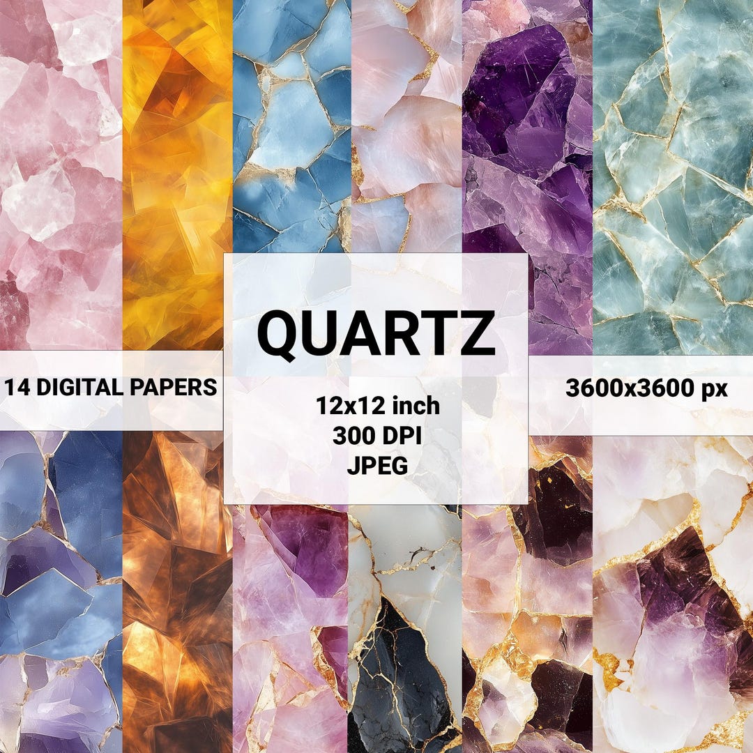 Quartz Digital Paper: Gemstone Texture Backgrounds (digital Download ...