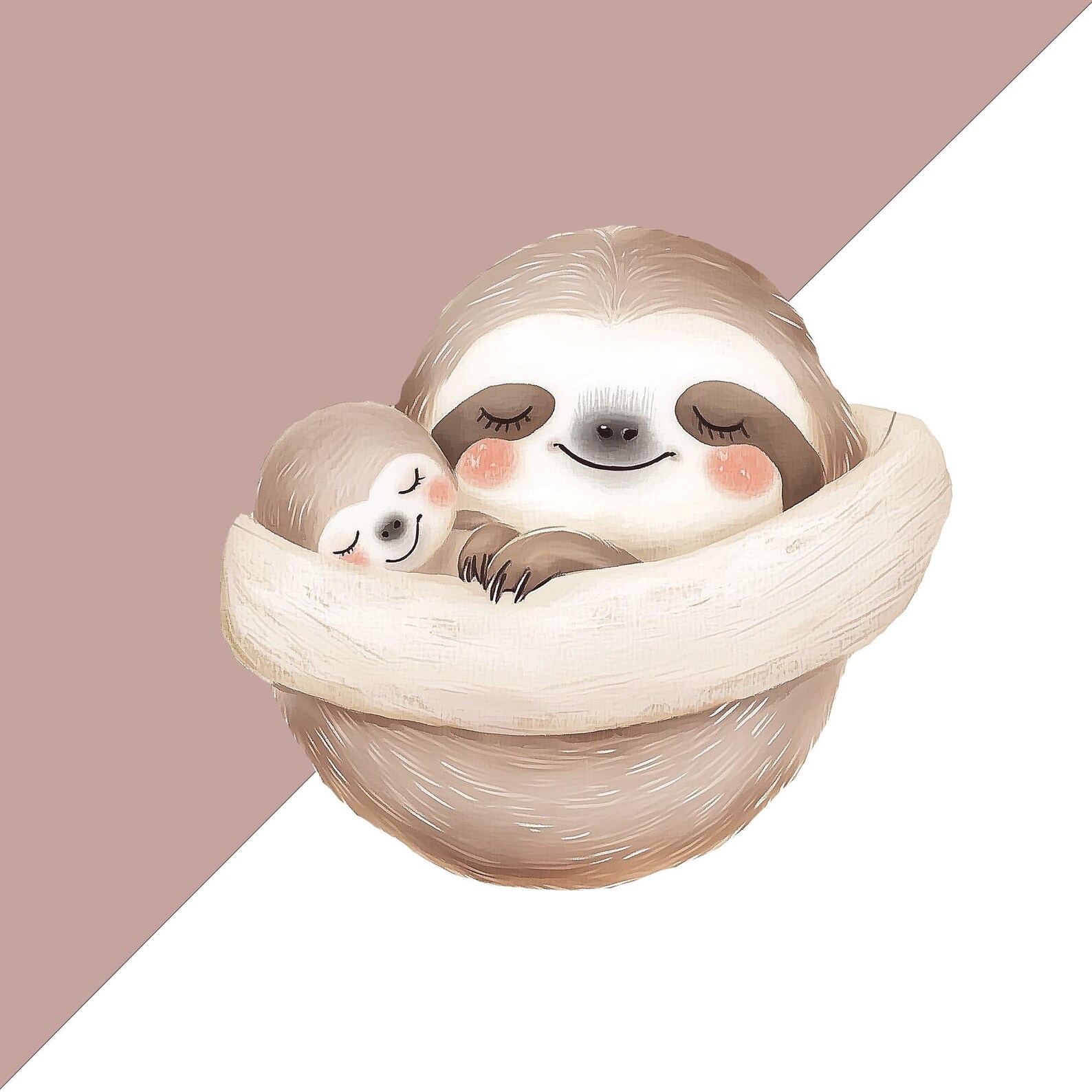 Cute Baby Sloth Clipart, Watercolor Woodland Animal PNG, Cute Sloth ...