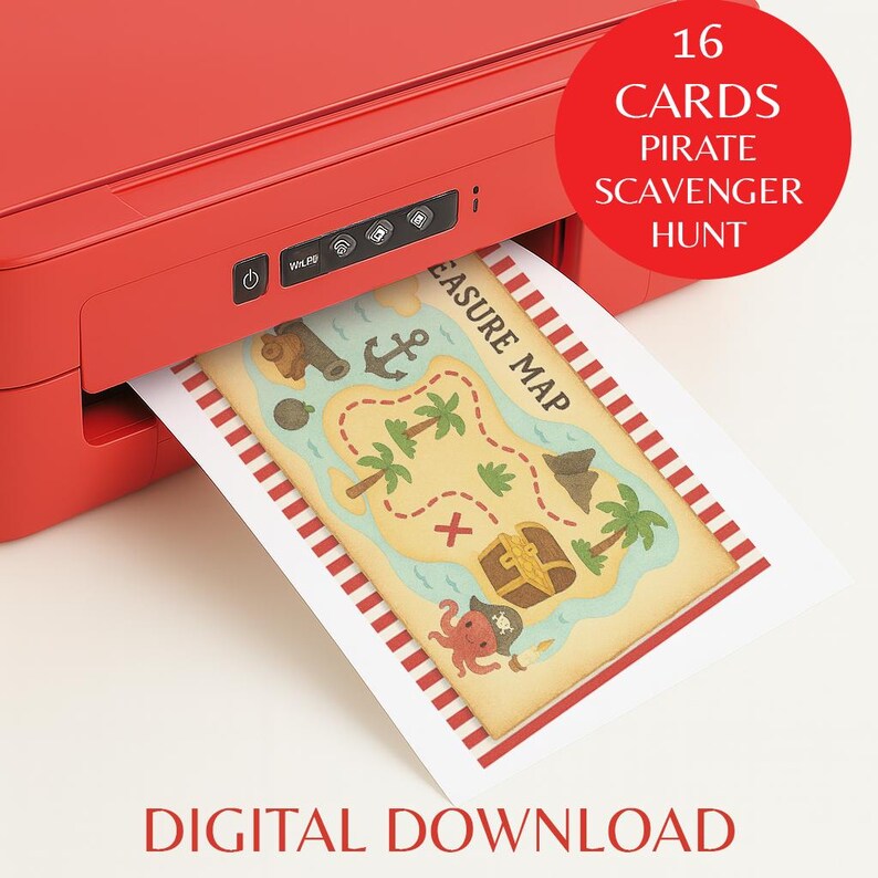 Pirate Scavenger Hunt Kit: Treasure Map, Clues, Challenges (PDF ...