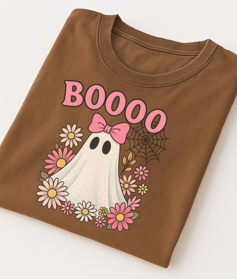 BOOOO Cute Ghost PNG, Girly Fall Png, Cute Ghot Png, Floral Fall Png ...