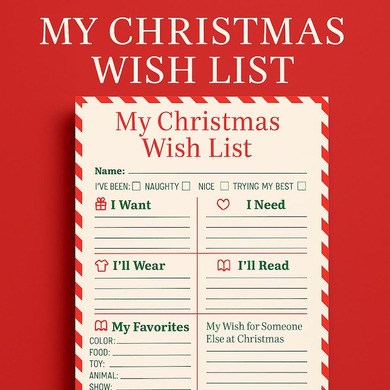 Employee Christmas Wish List Template - Etsy