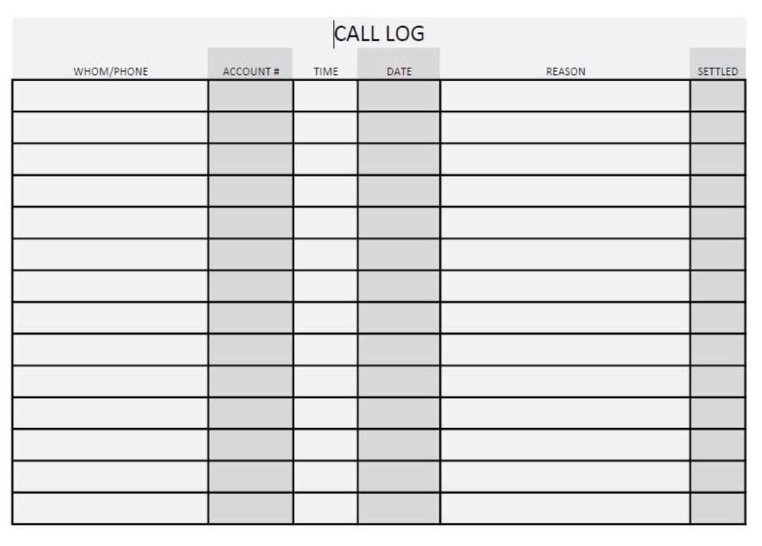 Mytime Basic Call Log for Tracking Customer Issues. - Etsy
