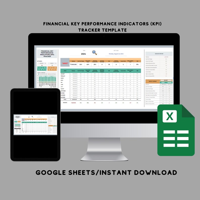 Financial Key Performance Indicators KPI Tracker Template Google Sheets Monitor Your Metrics ...