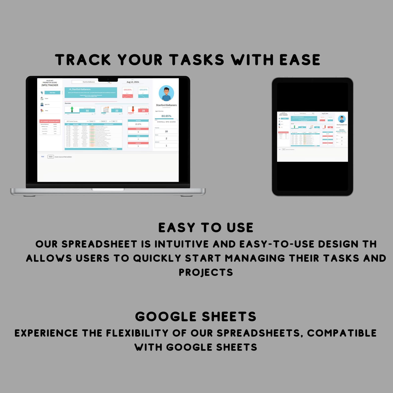 Sales Net Promoter Score NPS Tracker Template Google Sheets Small ...