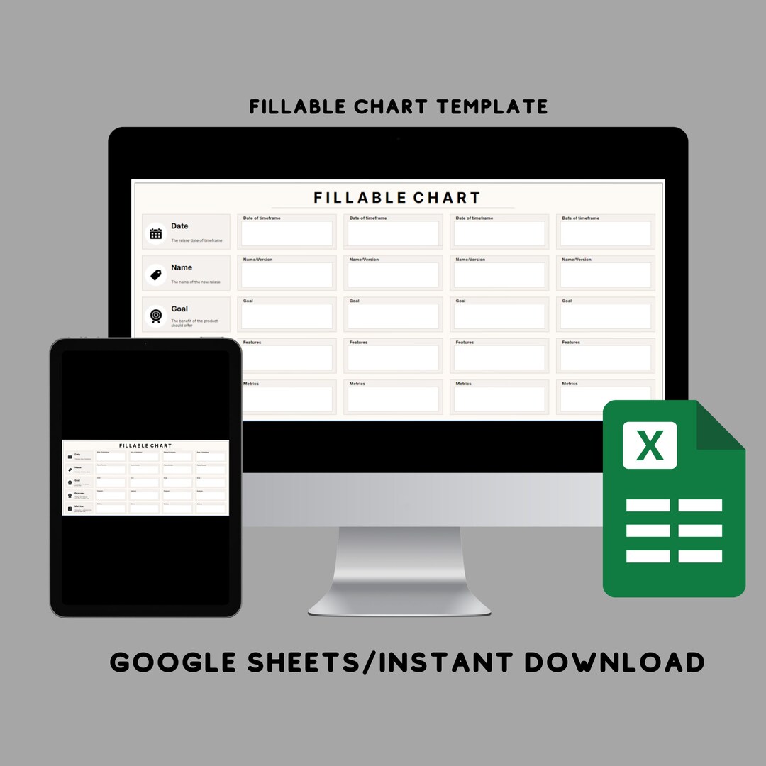 Fillable Chart Template, Google Sheets Data Visualization Tool ...