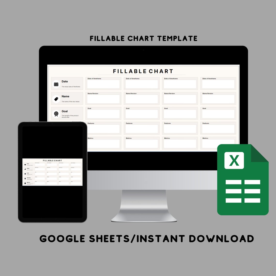 Fillable Chart Template, Google Sheets Data Visualization Tool ...