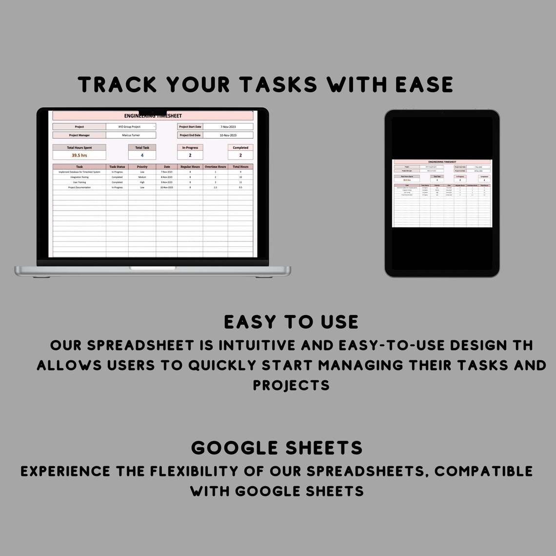 Professional Engineering Timesheet Template for Efficient Project Tracking Google Sheets ...