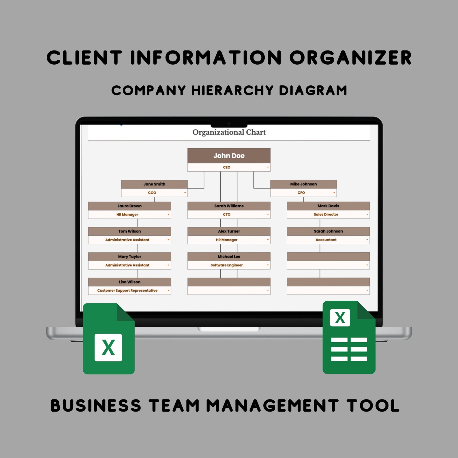 Organizational Chart Template Editable Google Sheets Small Business ...