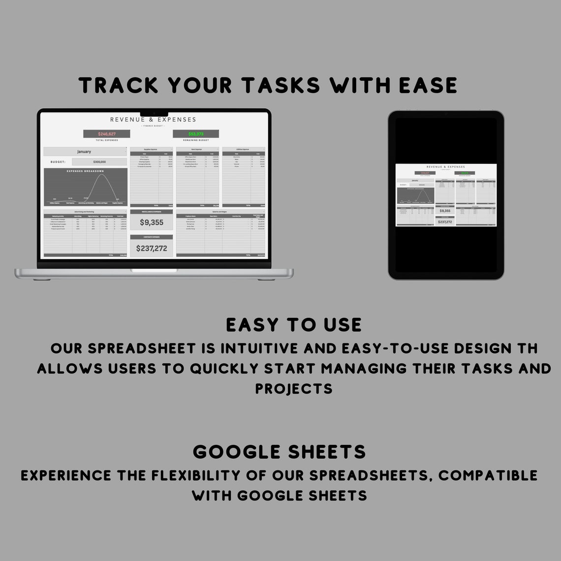Finance Revenue Expense Budget Template Google Sheets Small Business ...