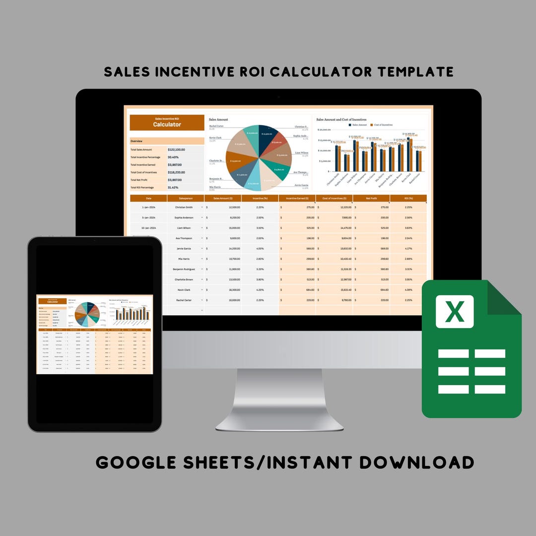 Sales Incentive ROI Calculator Template Google Sheets Track Analyze ...