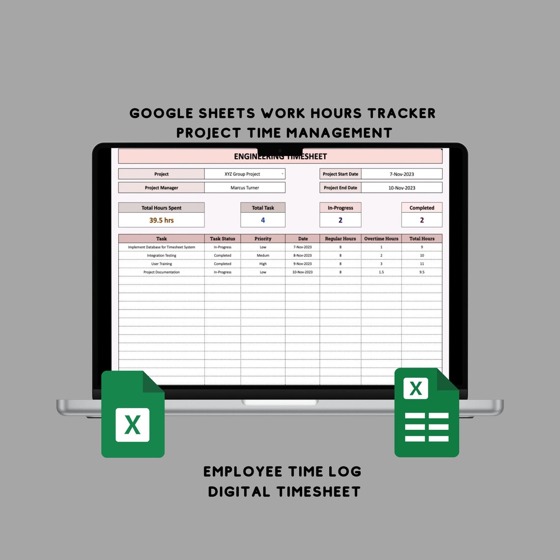 Professional Engineering Timesheet Template for Efficient Project Tracking Google Sheets ...