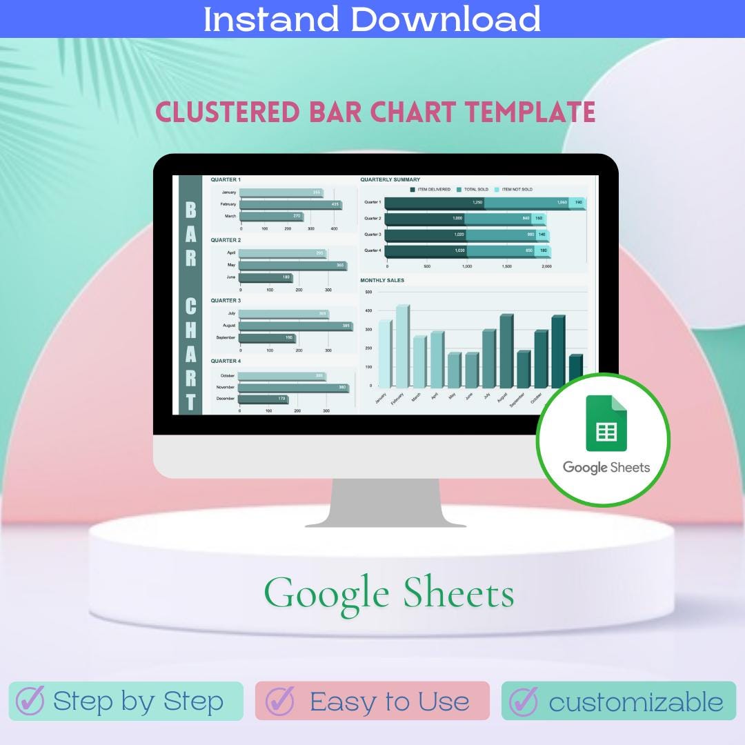 Clustered Bar Chart Template for Google Sheets Easy to Customize ...