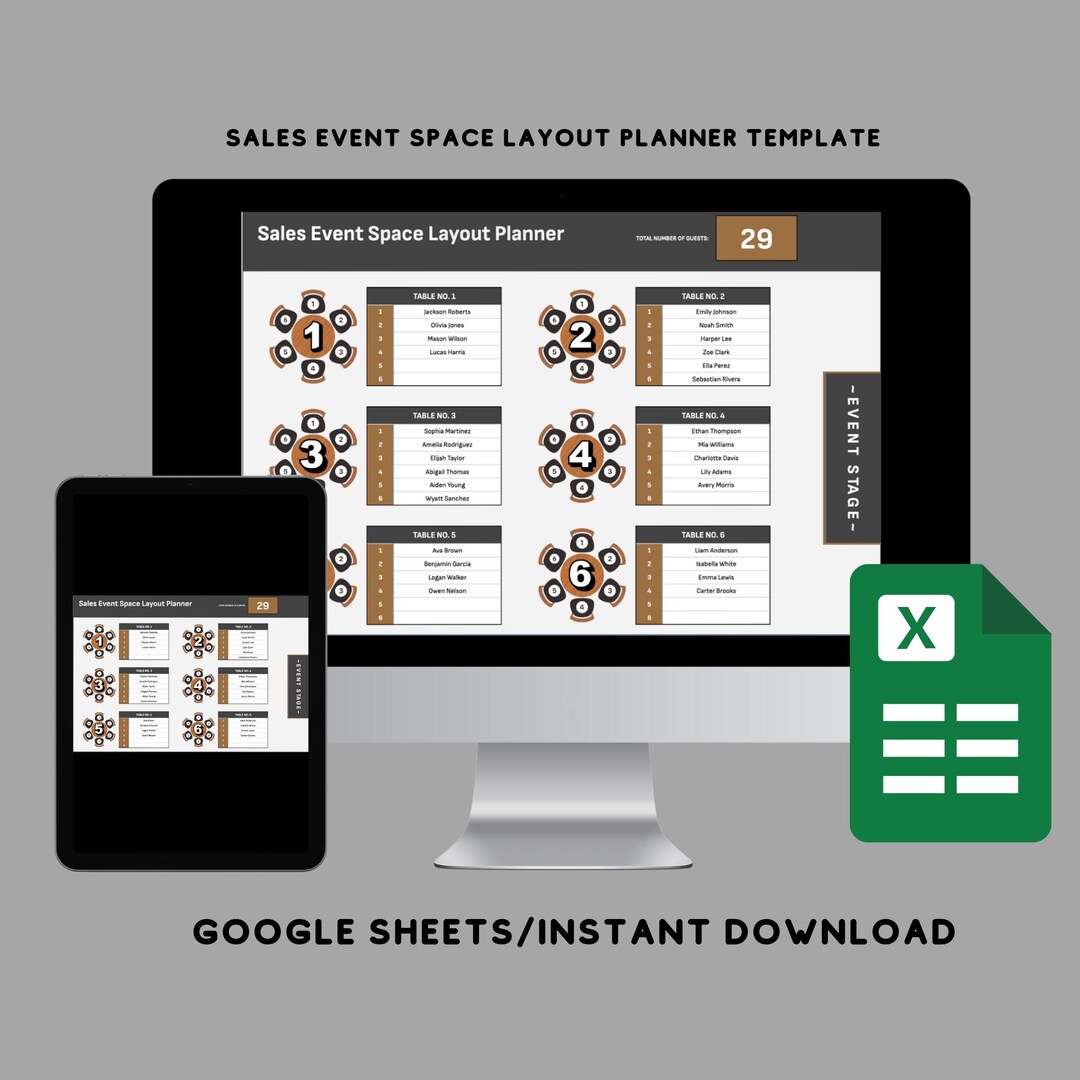 Sales Event Space Layout Planner Template Google Sheets Venue Floor ...