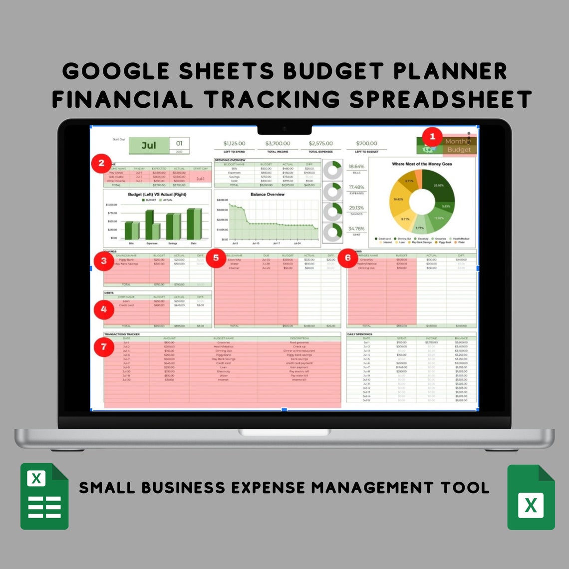 Business Monthly Budget Template Google Sheets Financial Planner Small ...