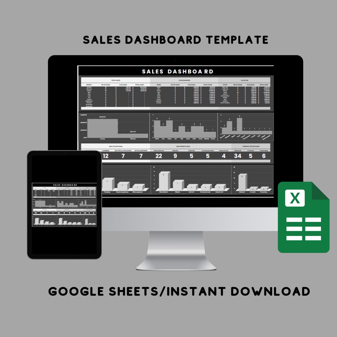 Sales Dashboard Template, Google Sheets Business Analytics Tool ...