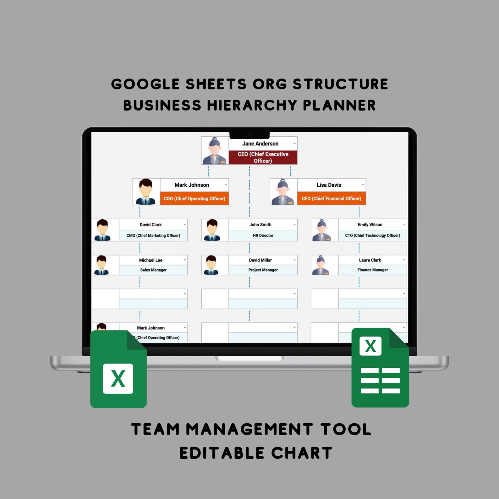 Basic Organizational Chart Template,google Sheets Org Structure ...