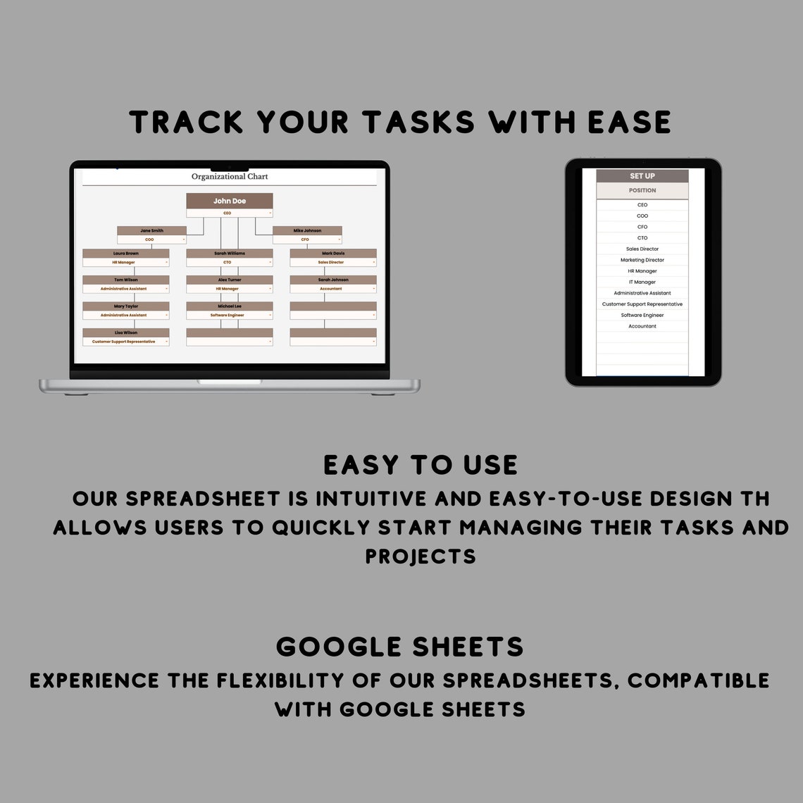 Organizational Chart Template Editable Google Sheets Small Business ...
