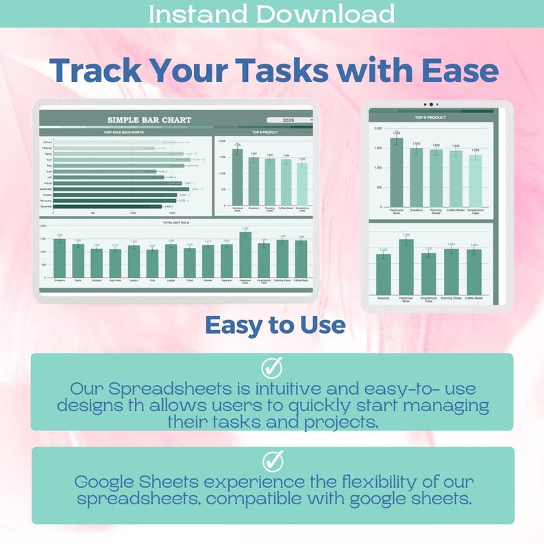 Simple Bar Chart Template for Google Sheets Easy-to-use Data Visualization Spreadsheet ...